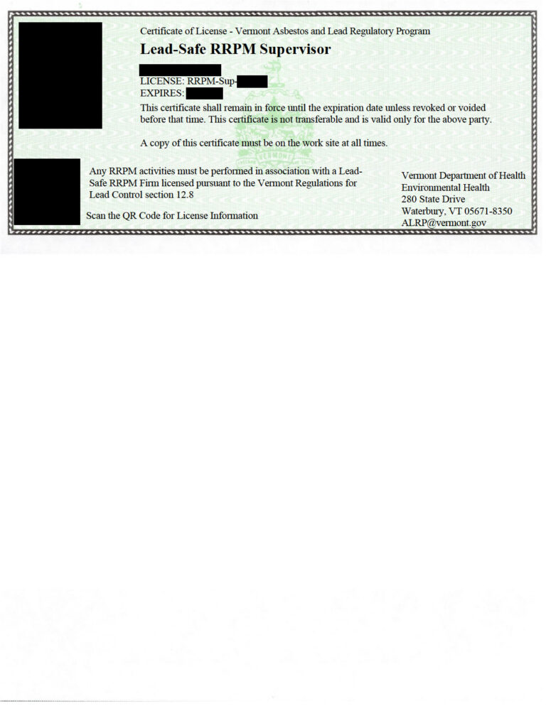 Vermont Lead-Safe RRPM Licensing – Quick Guide - Full Circle Property ...
